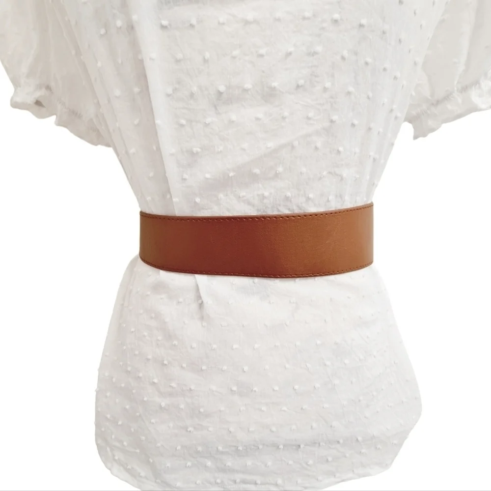Boutique | Accessories | Corset Brown Faux Leather Obi Waist Wide Wrap ...